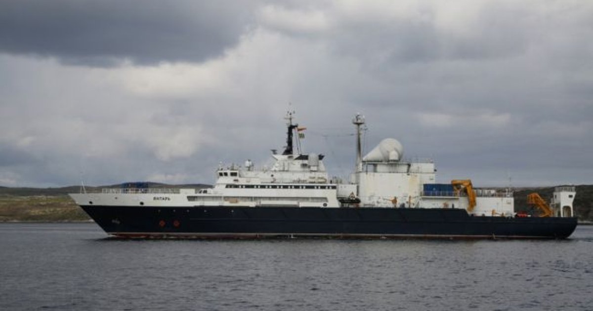 Russian ship spies on British underwater infrastructure off the coast ...