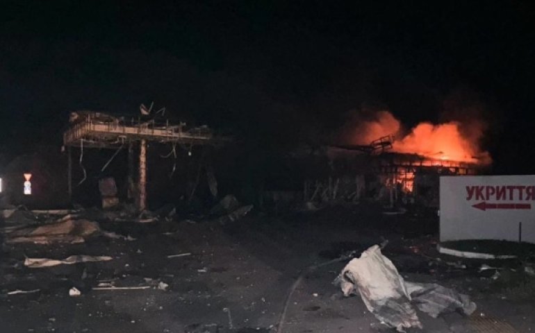 Massive Russian drone attack on Trostianets — 4 people injured